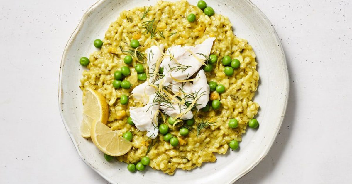 Pumpkin, Leek & Spinach Risotto with White Fish - Pitango